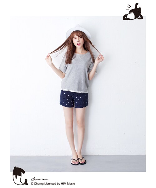 GraceGift（グレースギフト）の「馬來貘黑白不對稱海灘拖＋浴巾組（シューズ）」 - WEAR