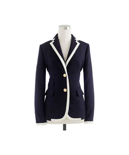 J.Crew（ジェイクルー）の「Tipped hacking jacket in double-serge wool（ジャケット/アウター ...