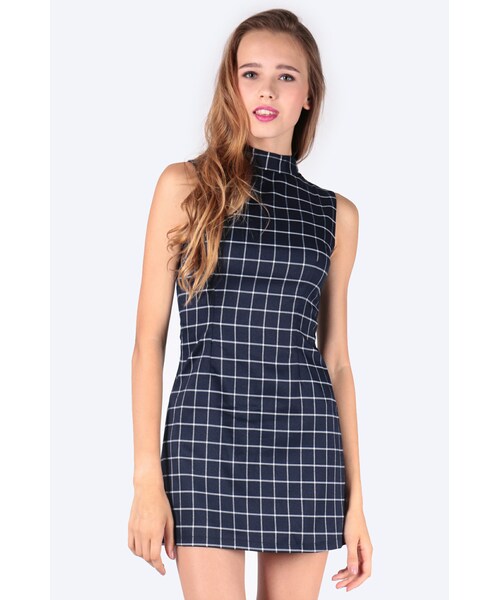 Dressabelle（-）の「High Neck Checkered Dress（）」 - WEAR